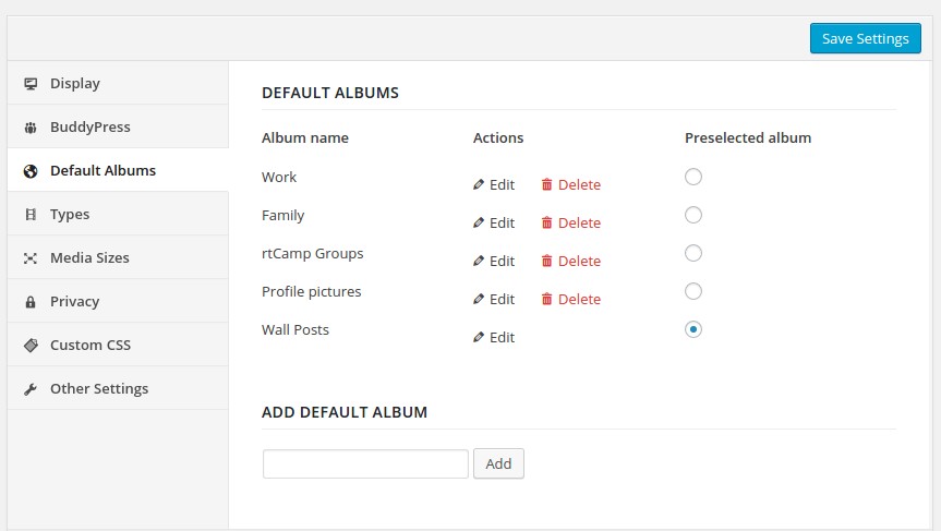 Default Albums - rtMedia